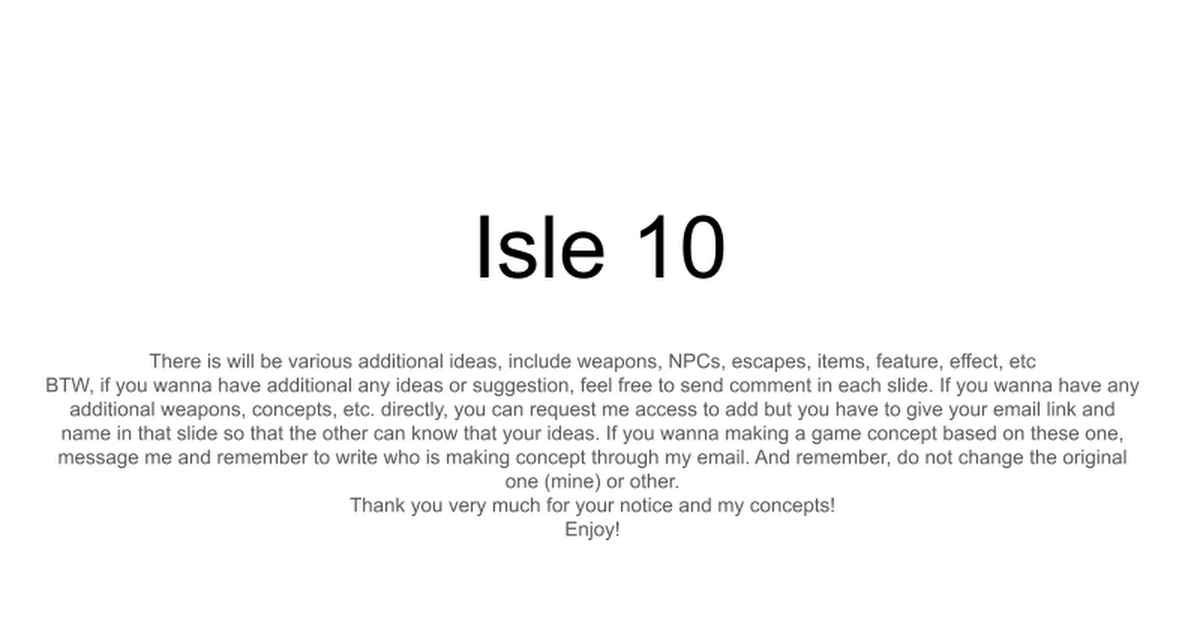 My isle 10 concept | Fandom