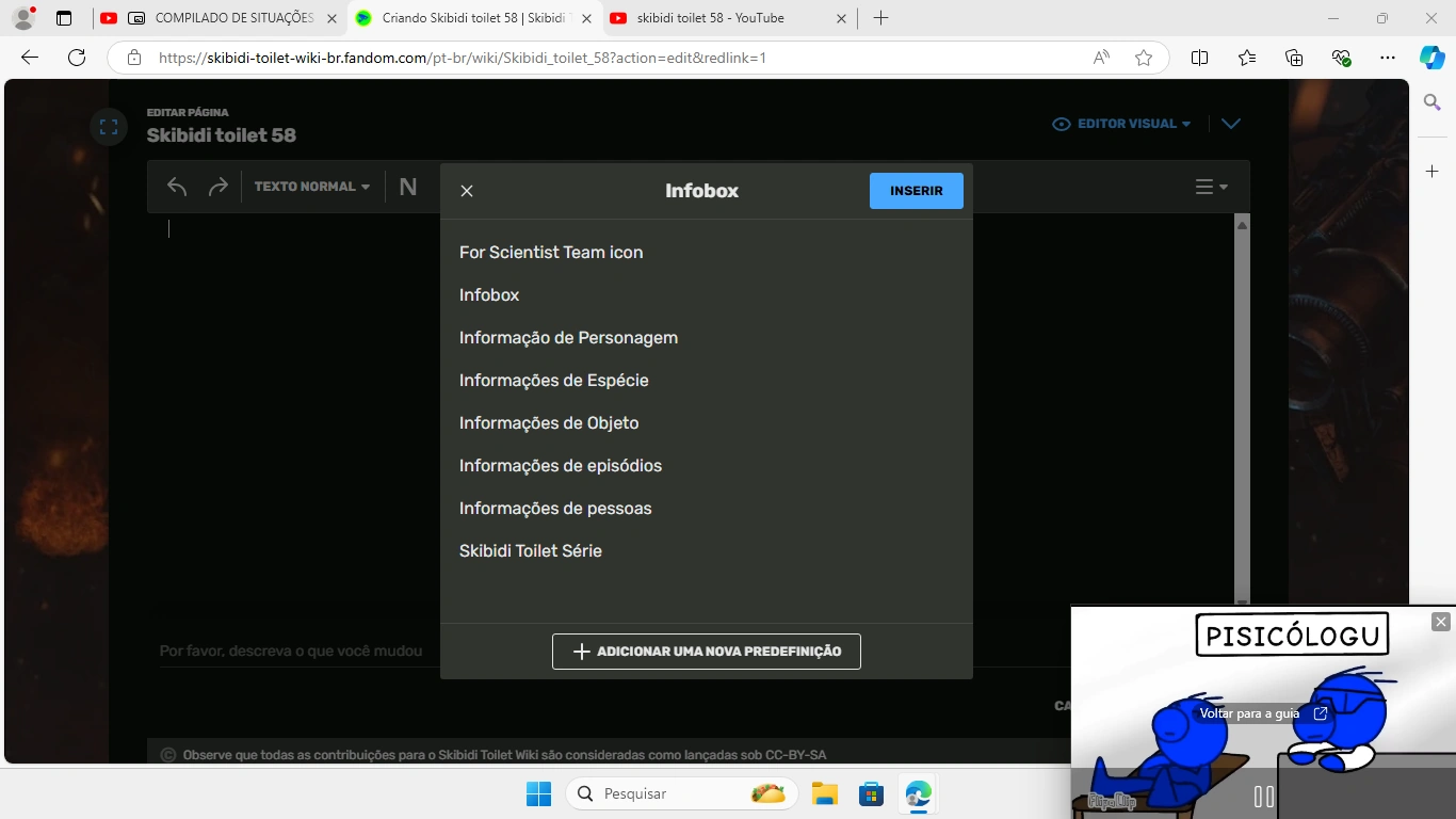 Tentaram fazer uma infobox | Fandom