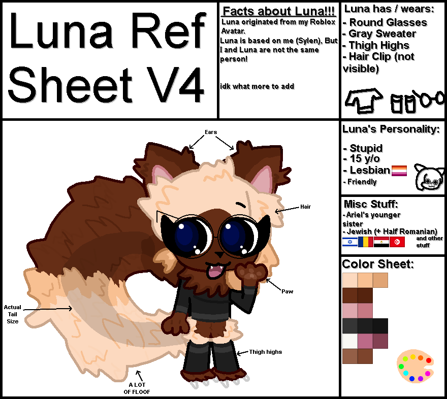 New reference sheet for Luna! | Fandom