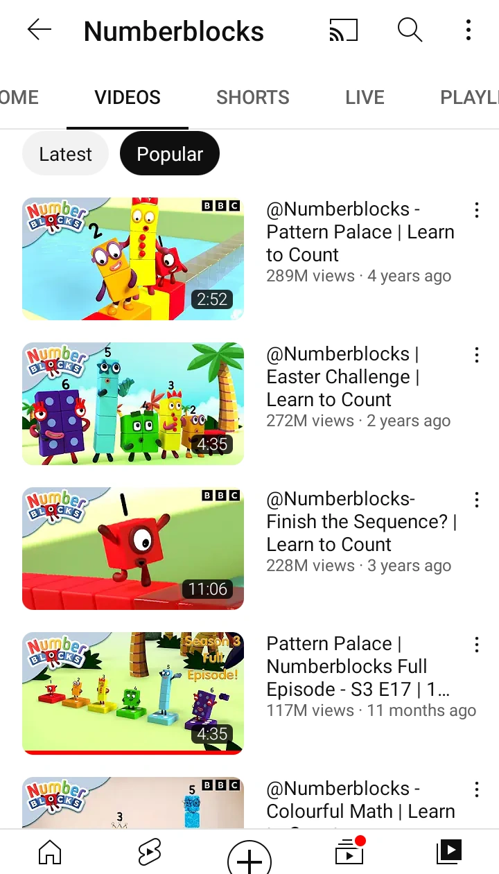 Pattern Palace is the most viewed episode on the Numberblocks channel | Fandom