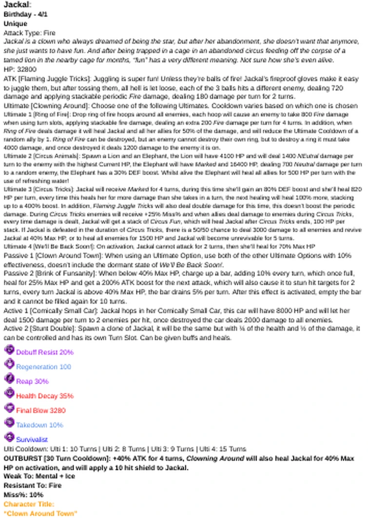 Character Overview: Jackal | Turnium | Fandom