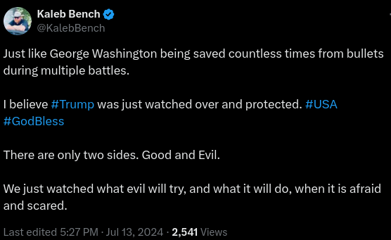 Kaleb Bench Condemns TRUMP ASSASSINATION | Fandom