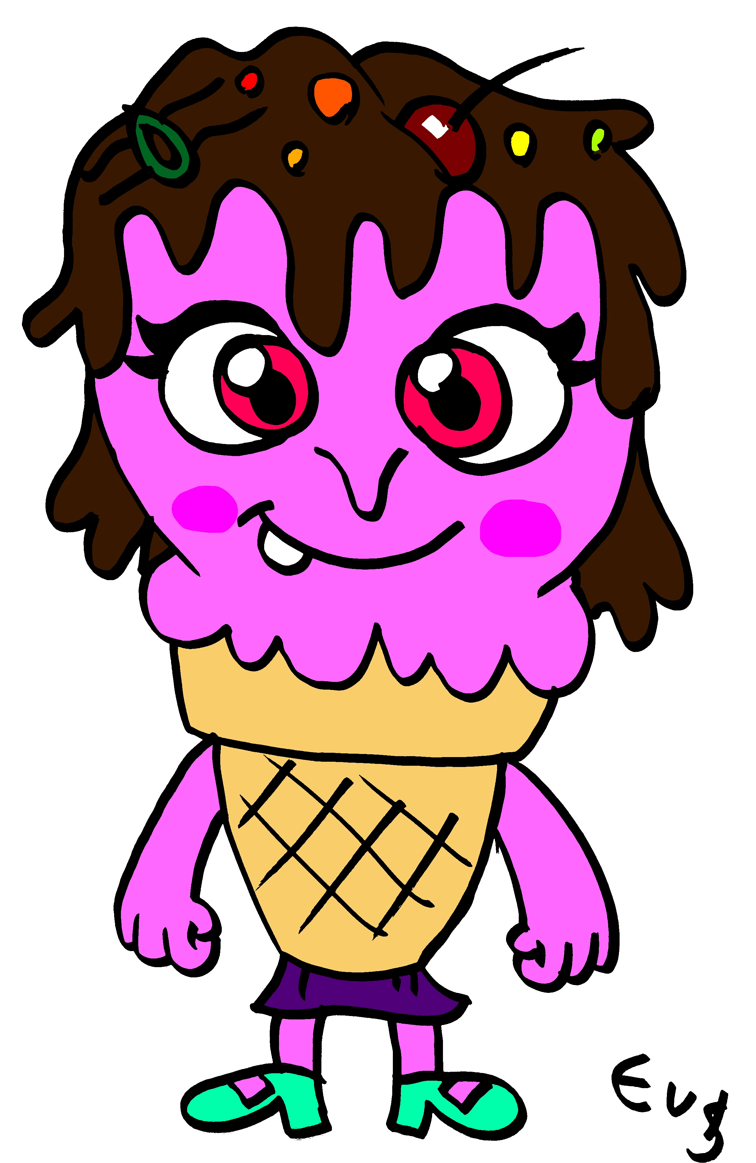My drawing of an anthropomorphic ice cream cone | Fandom