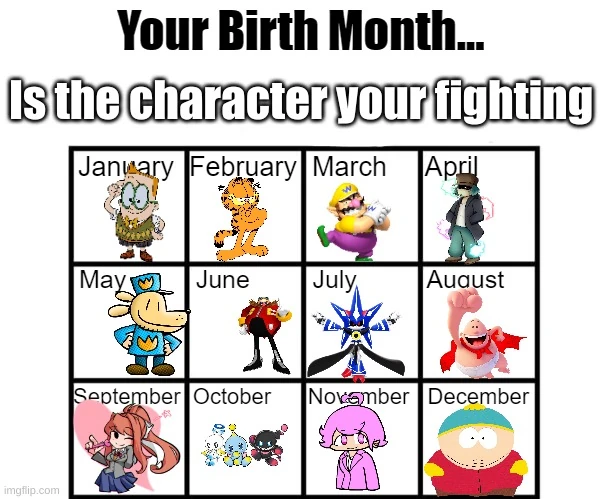Your birthmonth is the character your fighting | Fandom