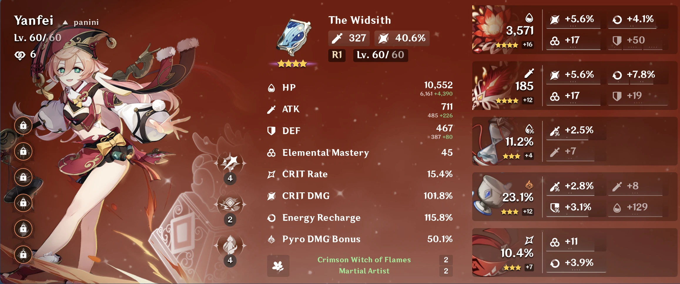 Updated yanfei build | Fandom