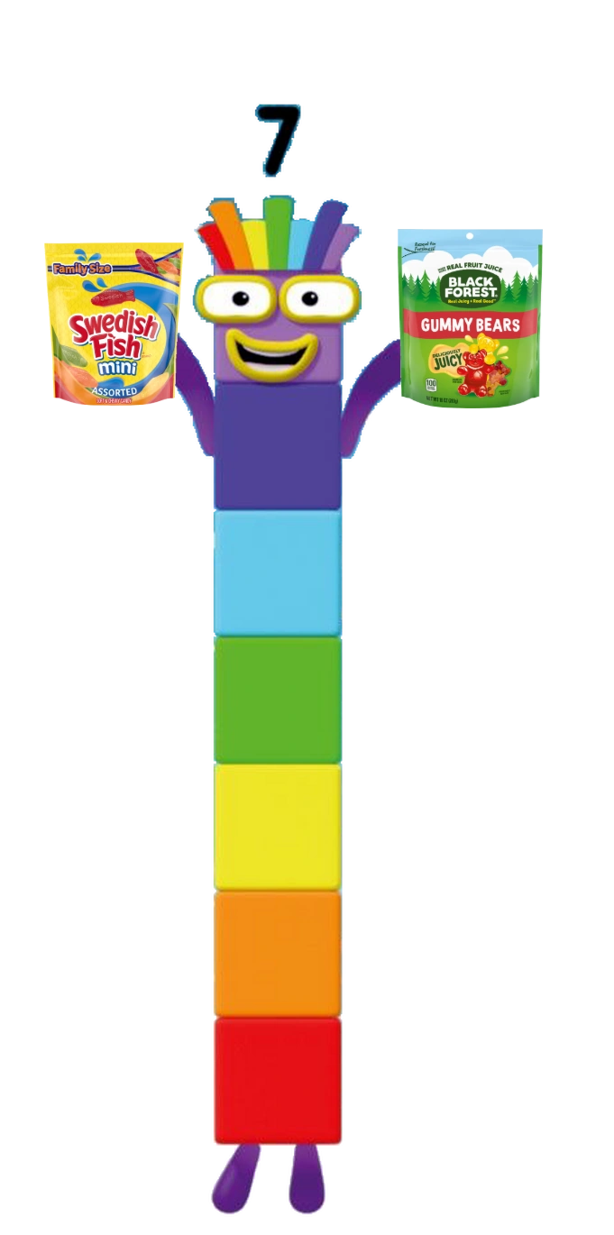 Numberblock Seven with Gummies! Do you want Numberblock Seven to give ...