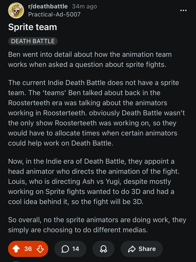 An official statement regarding the sprite team by Ben Singer | Fandom