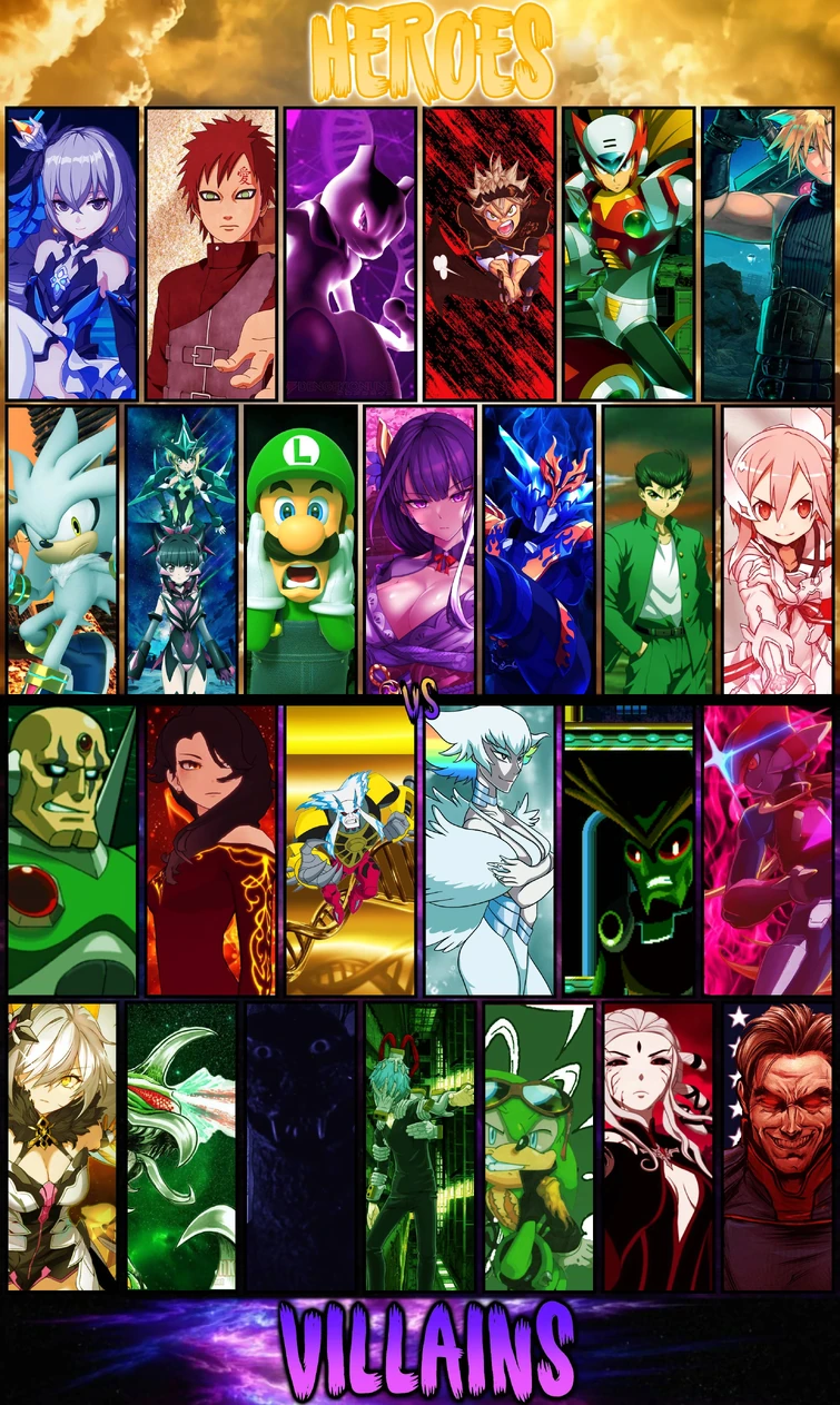 Got bored, so I made a Heroes VS Villains roster | Fandom