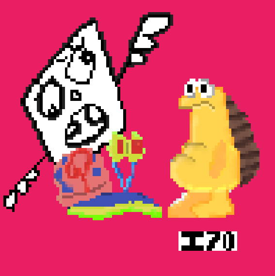 Incidental 70, Gary and DoodleBob turned into Pixel art | Fandom