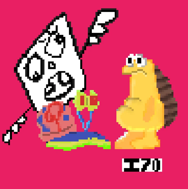 Incidental 70, Gary and DoodleBob turned into Pixel art | Fandom