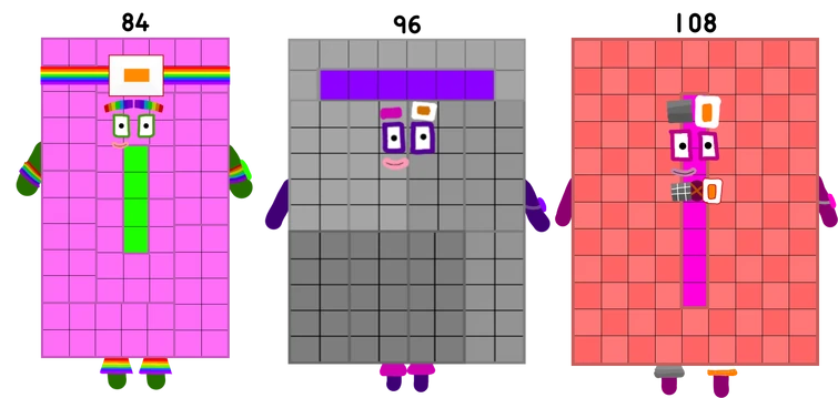 Why is Numberblocks 84, 96, and 108 looking at the camera? (Wrong ...