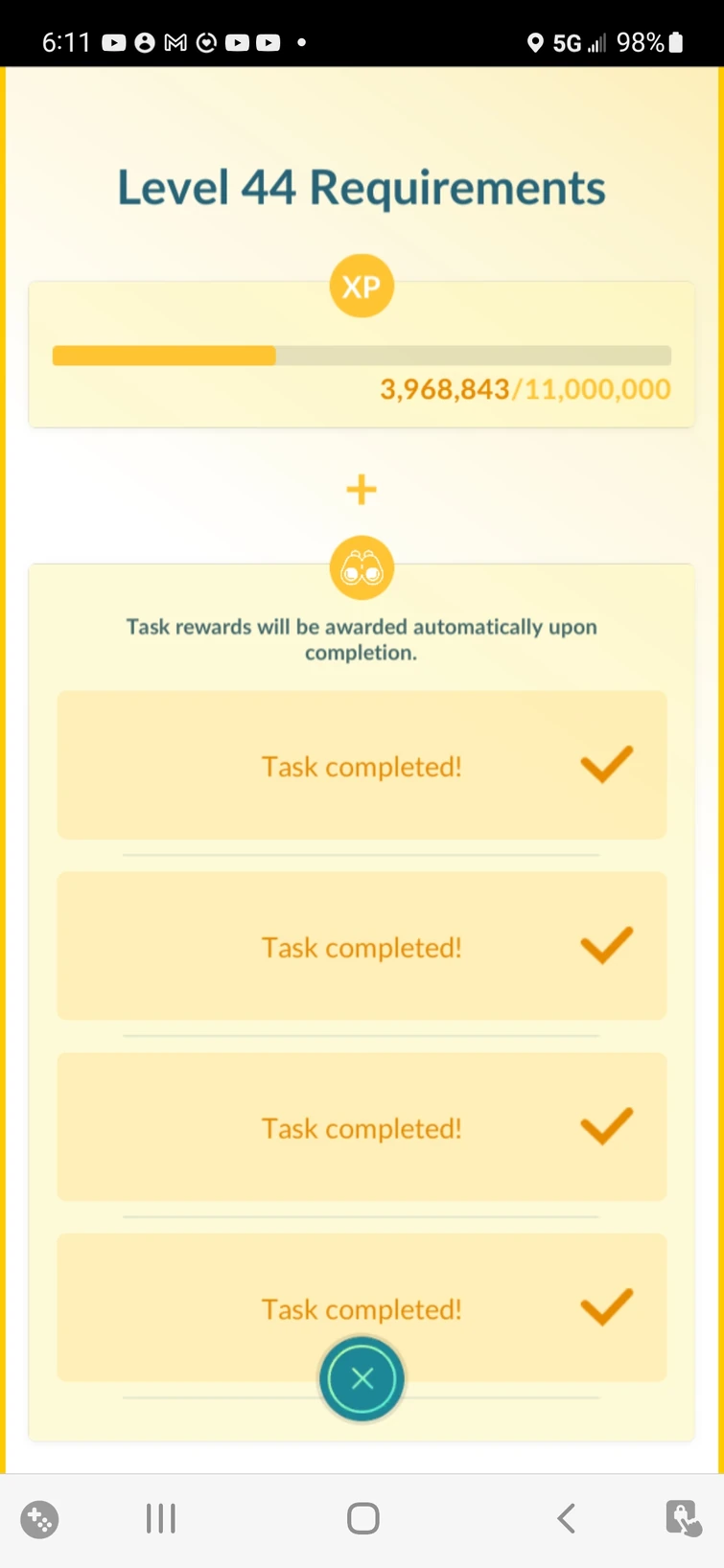 Managed to finish my Level Up Master League task with the final rotation of Master Premier ...