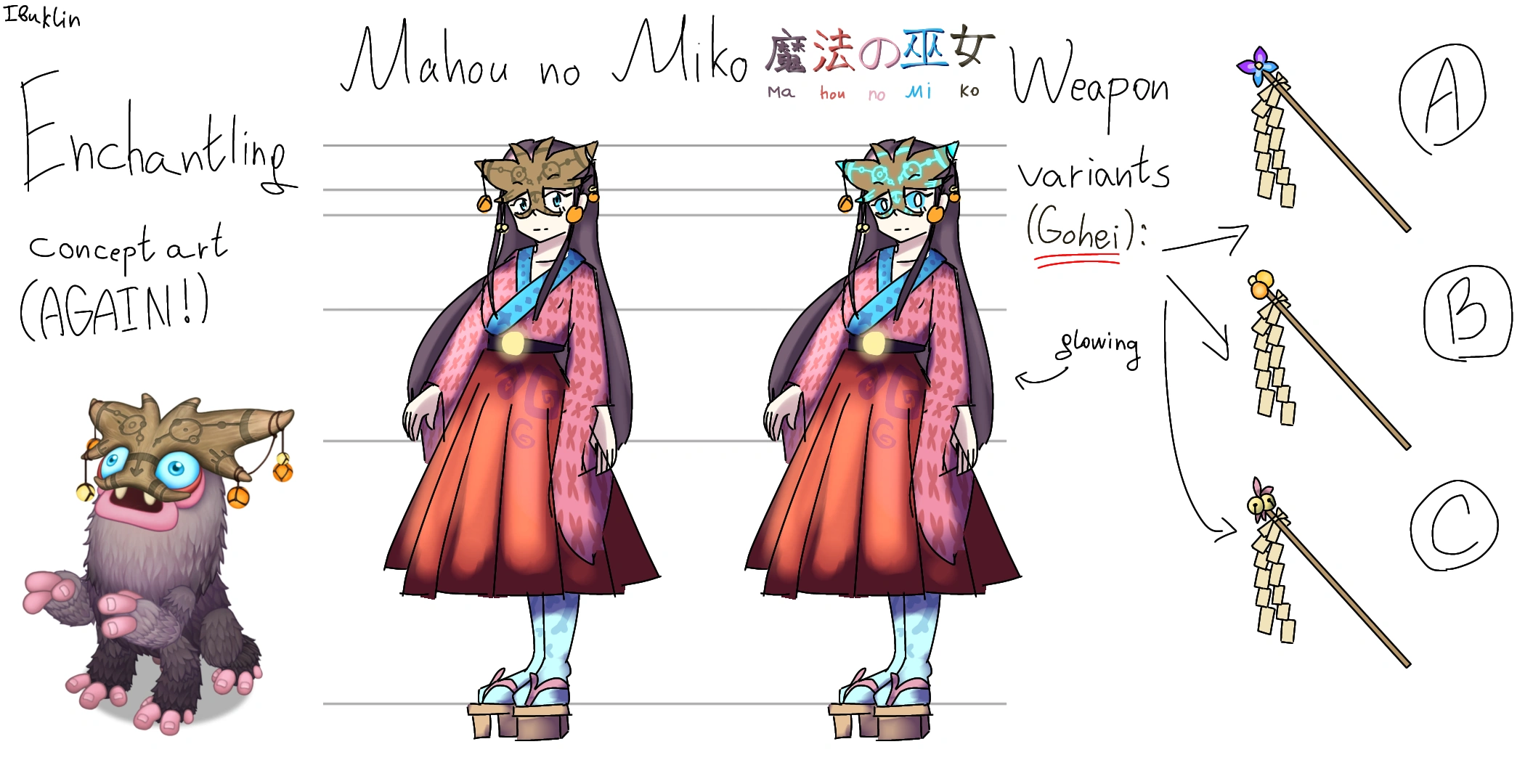 Enchantling gijinka appearance concept art (again!) | Fandom