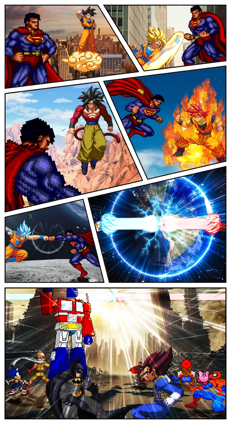 Goku vs Superman Sprite Art | Fandom