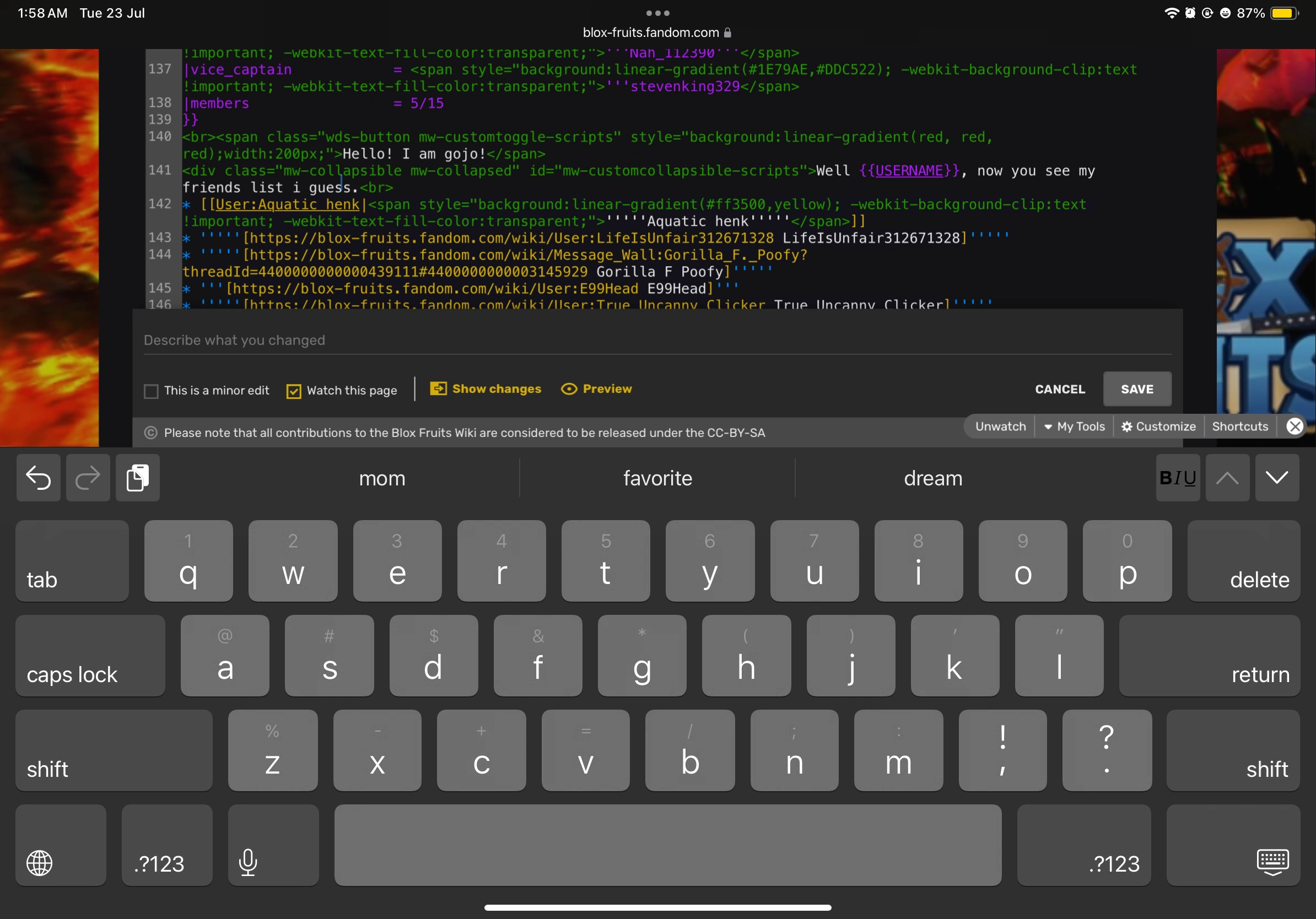 Guys my cursor is broken in source edit | Fandom