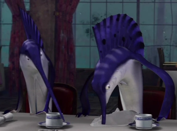 Two Sailfish, Three Orcas and Hammerhead Shark from Shark Tale in ...