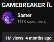 gamebreaker got 1m views | Fandom