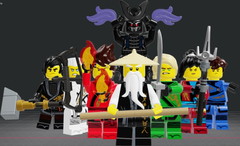 The March of the Oni Poster shot on mecabricks but I made it better ...