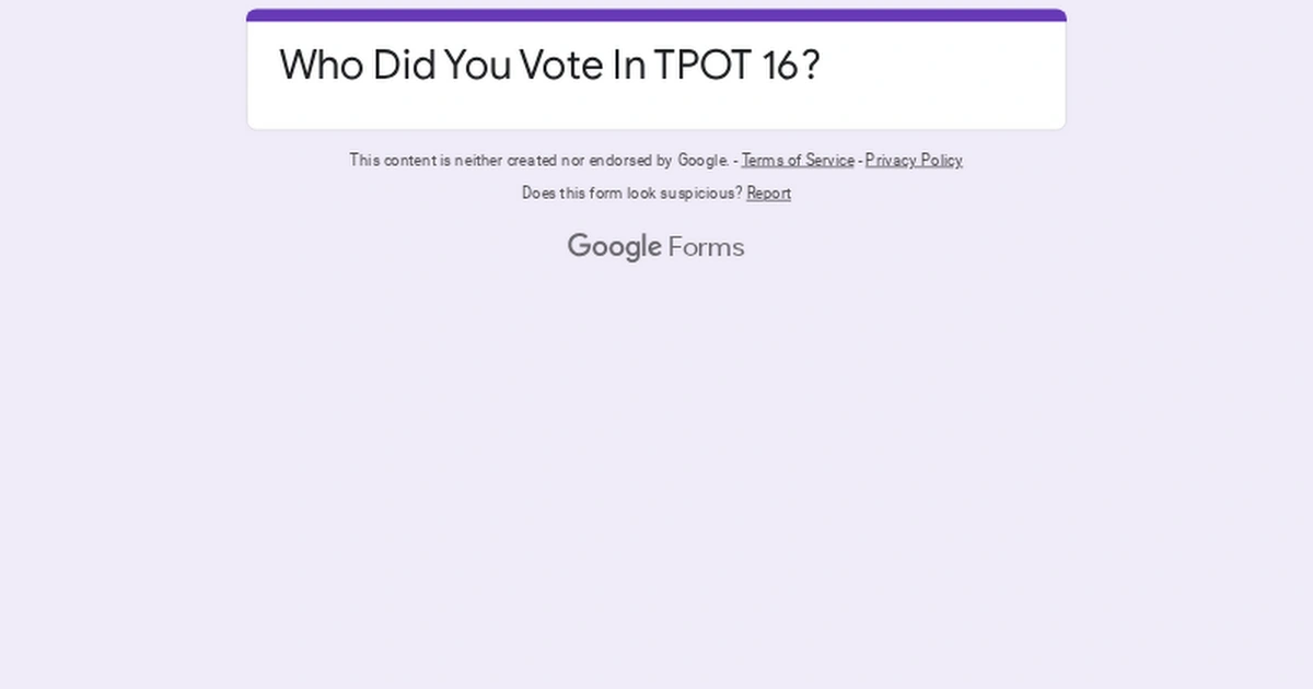 Vote who you voted in TPOT 16! | Fandom