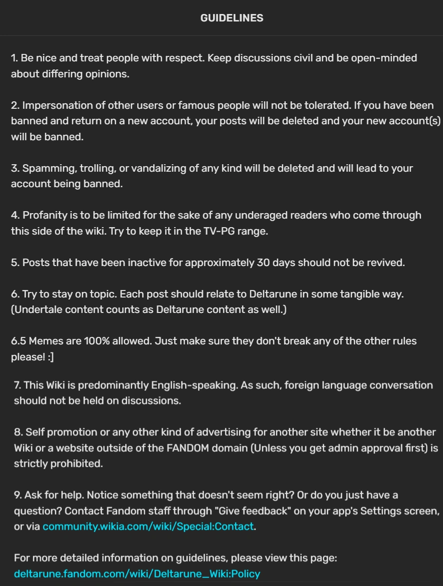 Announcement: Guidelines Update | Fandom