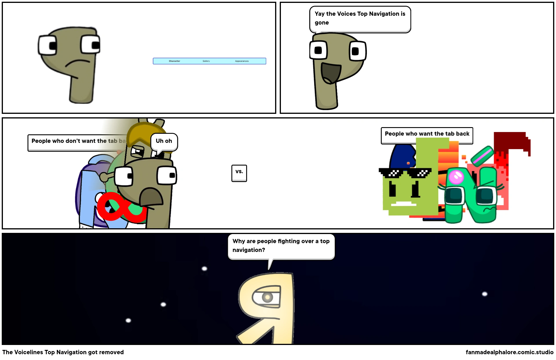 The Voicelines Top Navigation got removed | Fandom