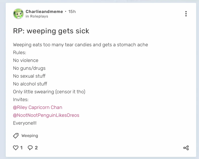 Is anyone else going to join my role play? | Fandom