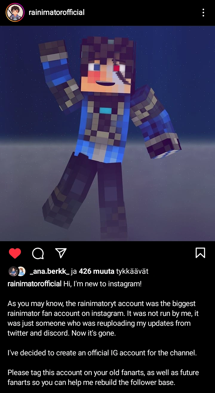Rainimator now has an Instagram account. Nice | Fandom