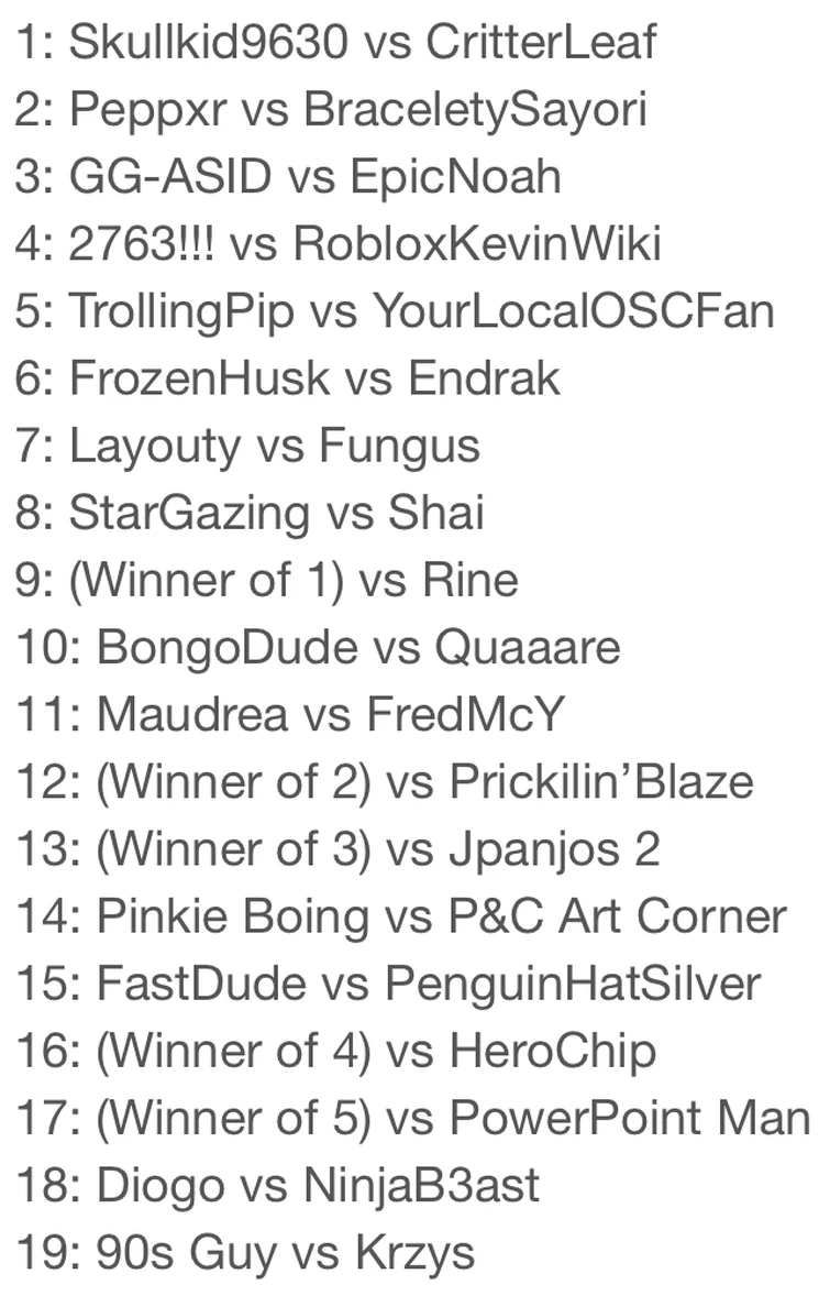 Oqueso, here are like the slots for the bfdi wiki challenge so far, or ...