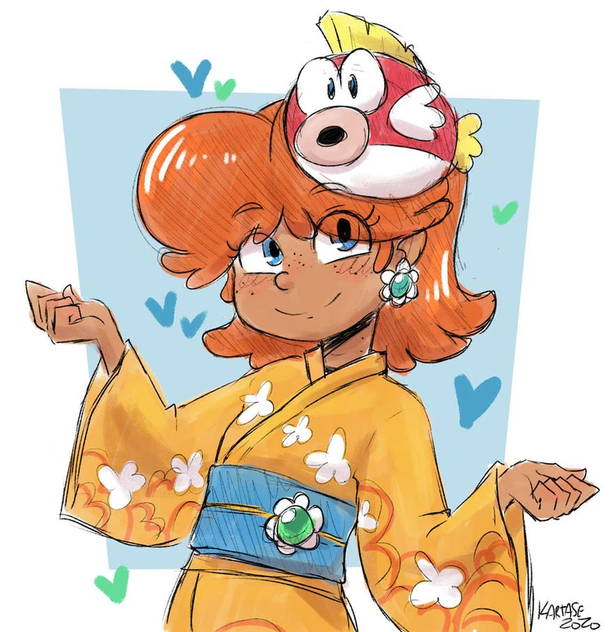Yukata Princess Daisy! (Art by Kartase) | Fandom