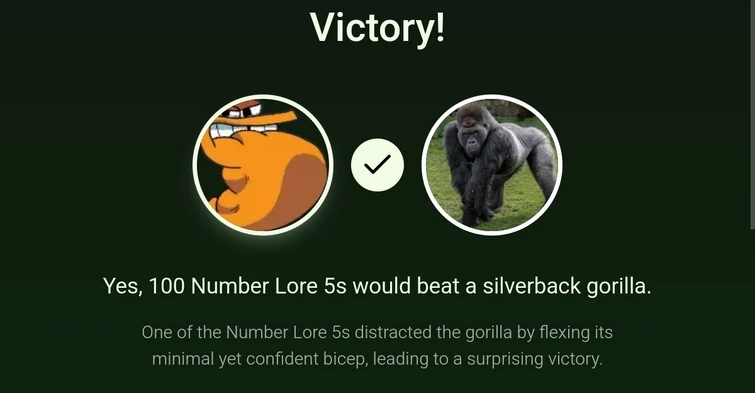 Testing if the number lore numbers can beat a gorilla | Fandom