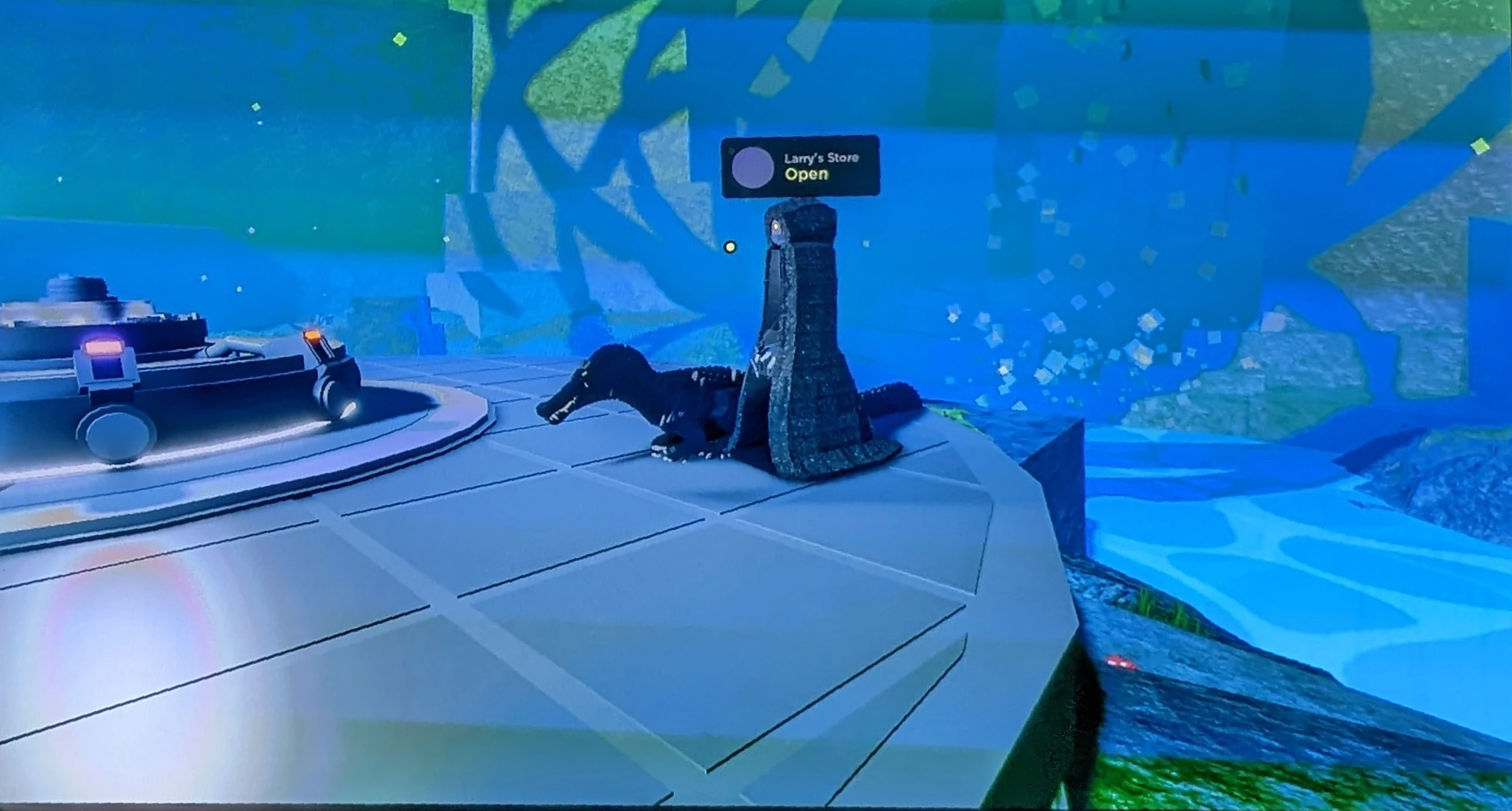 The Halloween exclusive Larry bot spawned at the Mayhem Teleporter ...