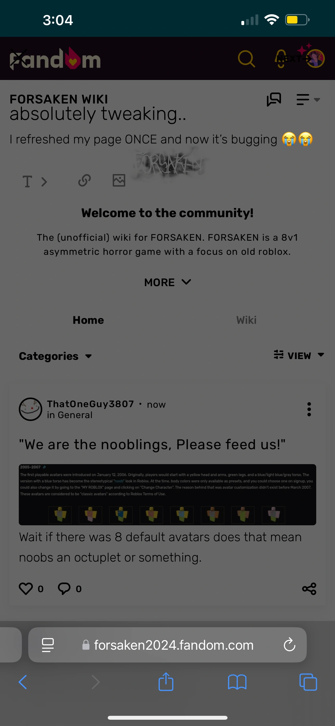 Anyone else’s fandom website absolutely tweaking.. | Fandom