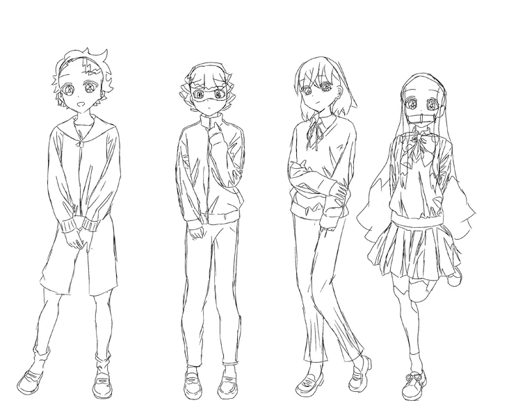 Decided to draw the main 4 in place of the main 4 in Bocchi The Rock ...