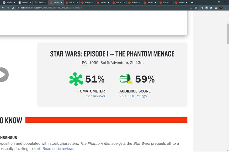 Look at the Star Wars Movies Average Rotten Tomatoes Score | Fandom