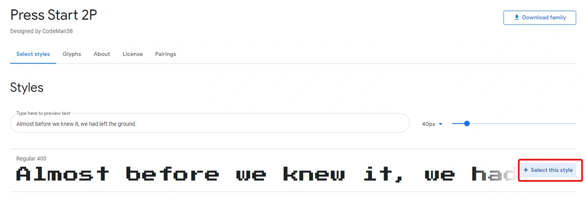 How do apply a custom font to the headings in articles and name of ...