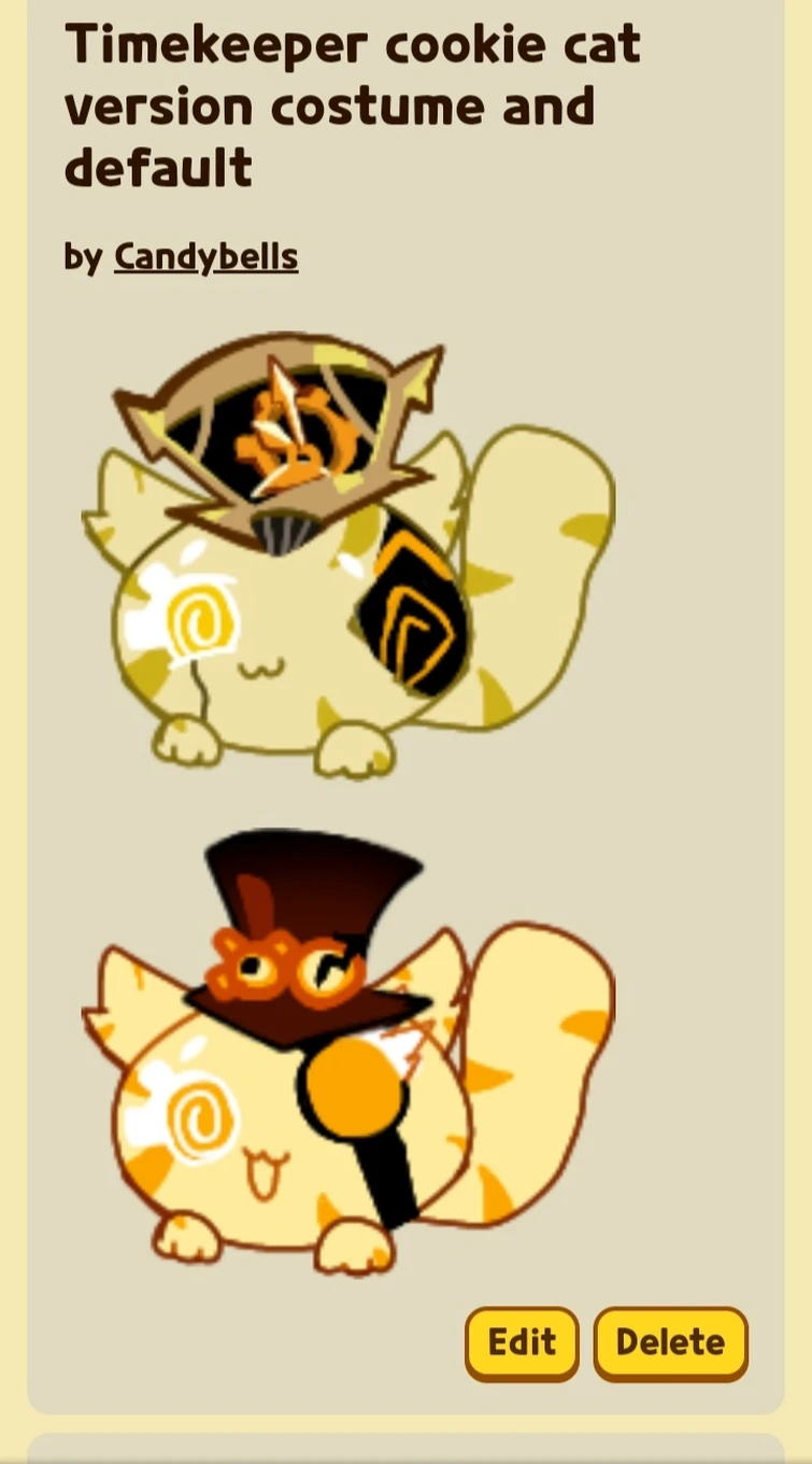 Timekeeper cookie cat version costume and default | Fandom