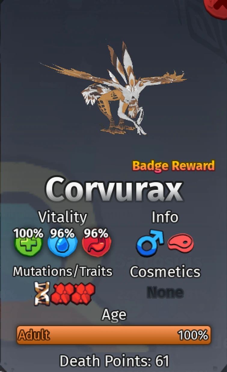 Auctioning Damage + Bite Piebald Corvurax | Fandom