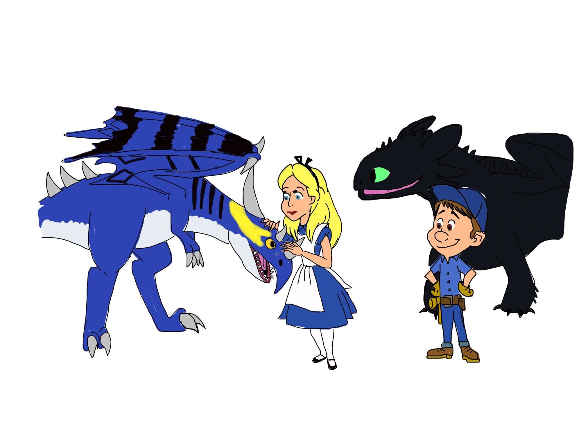 This is Alice in wonderland and (night fury) me to train this dragon ...
