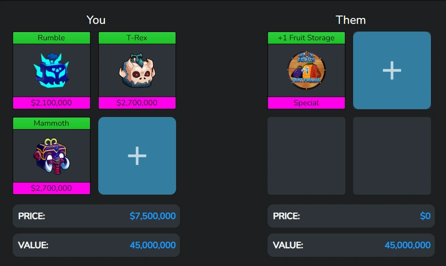 trex, venom(or mamoth), rumble for +1 storage | Fandom