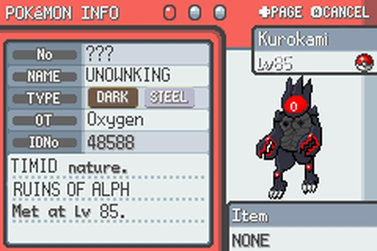 Pokemon HGSS - Unown King Custom Sprites | Fandom