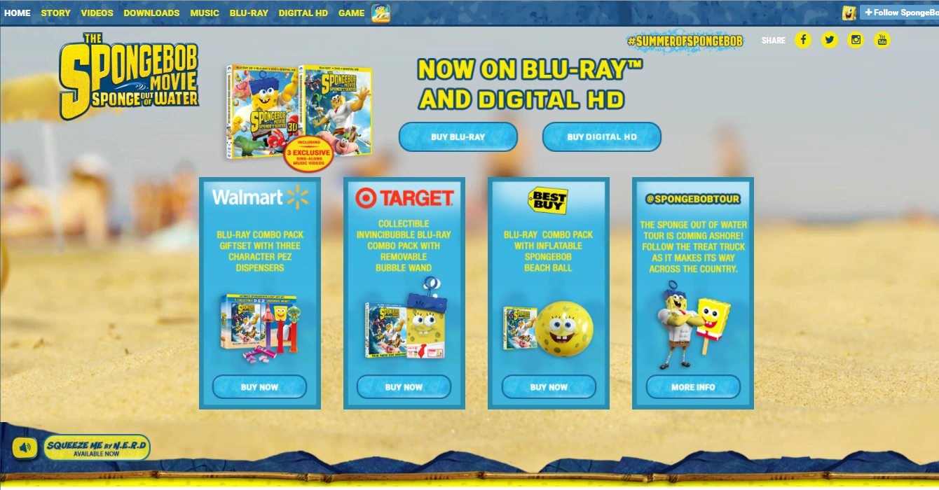 SpongeBob movie website from 2015. | Fandom