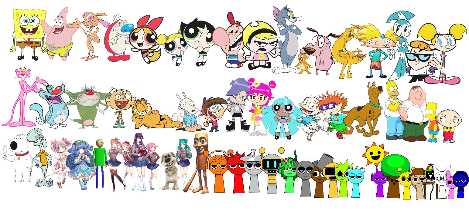 Sprunki you are cowardly with black you stupid stimpy Powerpuff add ...