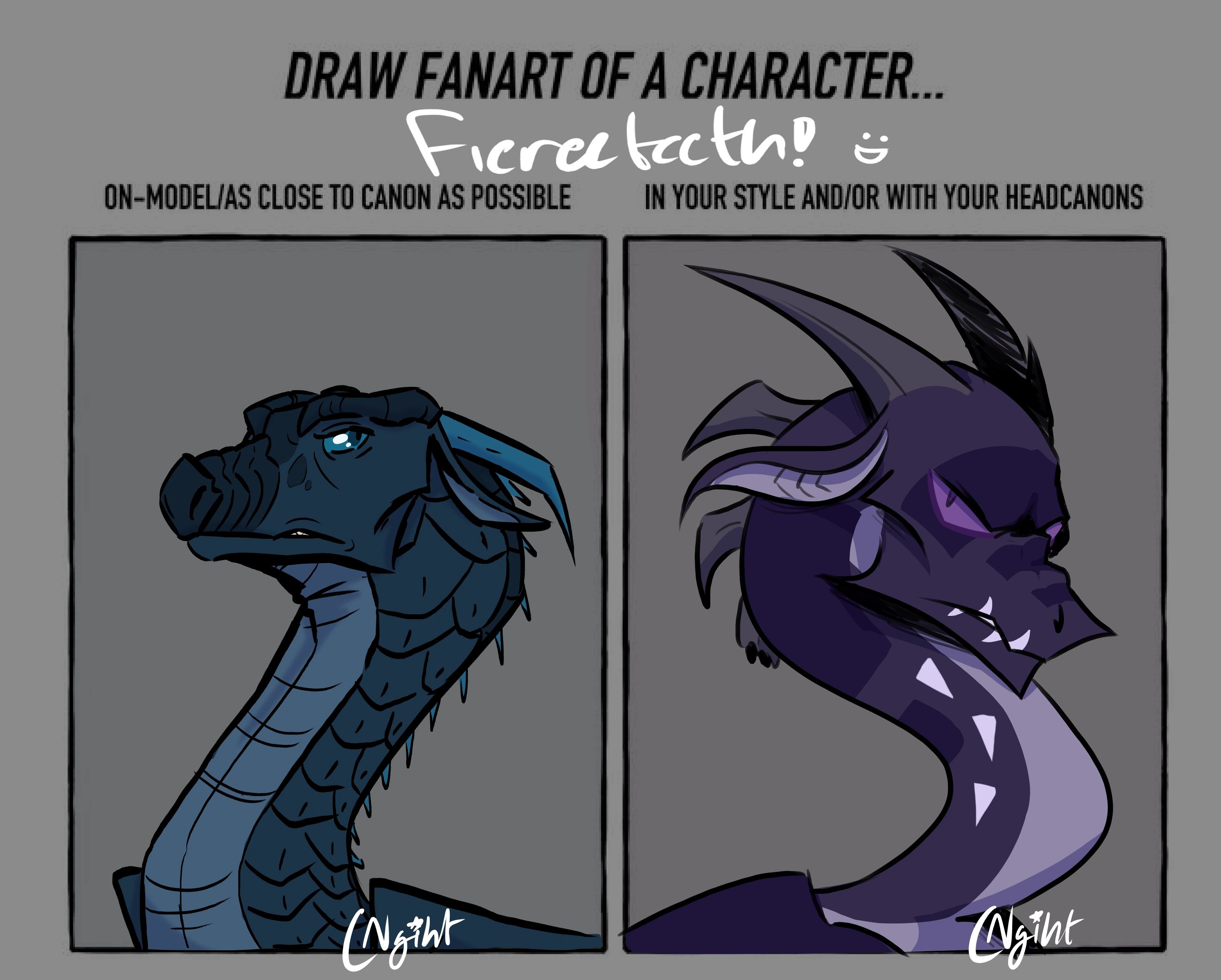 fanart of a character challenge but with Fierceteeth | Fandom