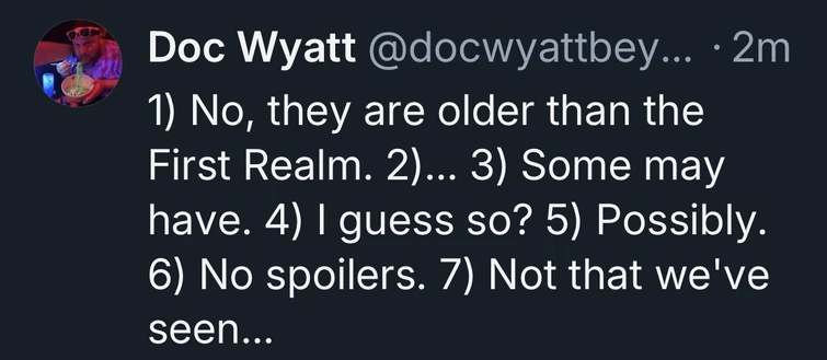 Doc Wyatt Answered some of my questions. | Fandom