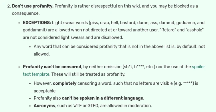 is swearing allowed? | Fandom