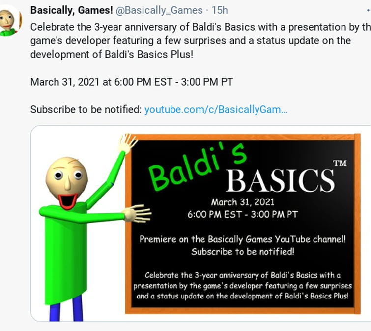 Be ready for the baldi presentation march 31 2021 | Fandom