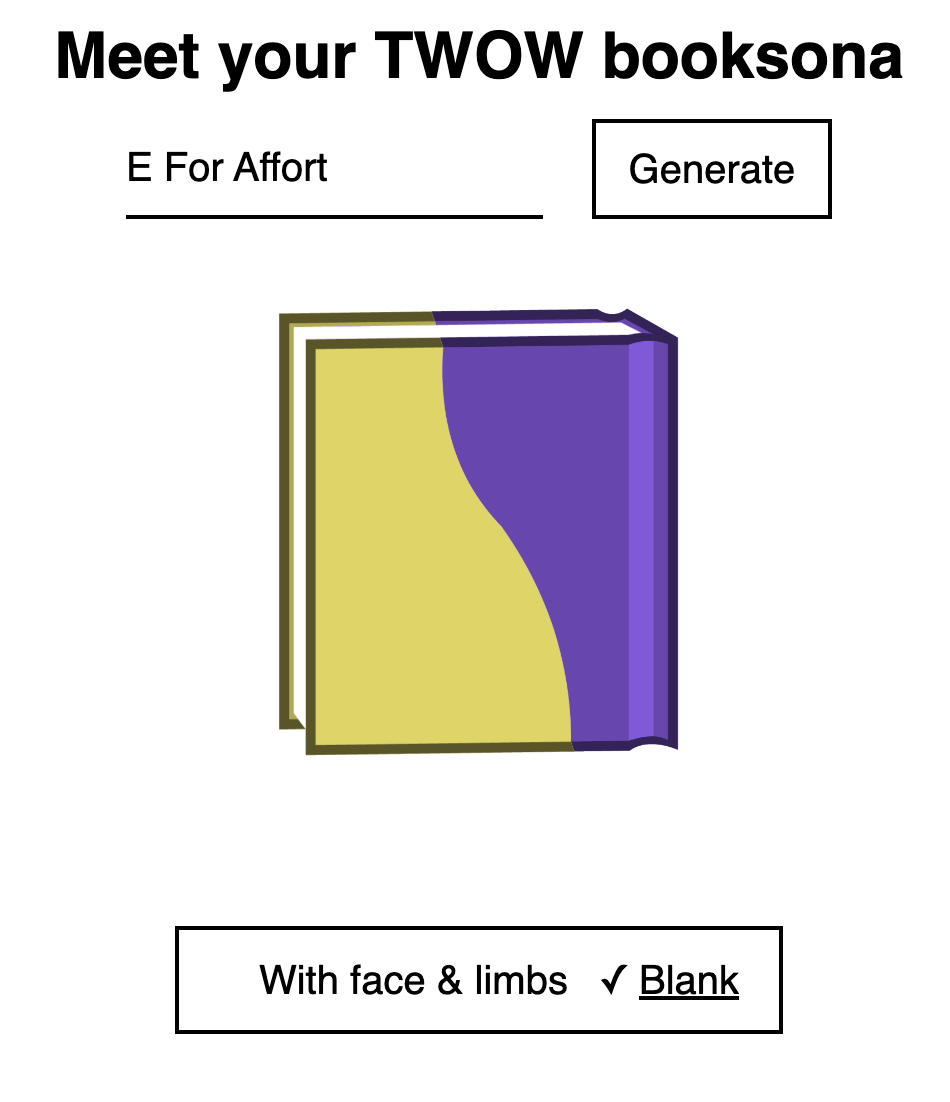 i used the old htwins twow booksona generator and got the enby colors ...