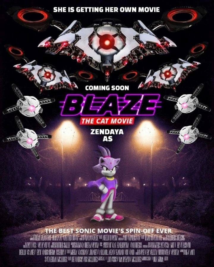Sonic The Hedgehog Movie Edit With Spin/Off's Posters (With Blaze The ...