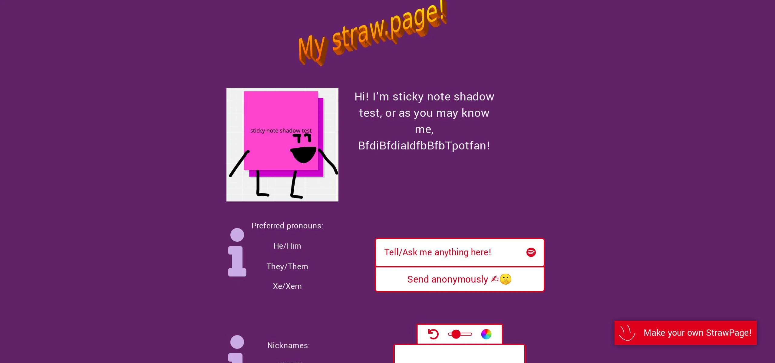 Fixed the wattpad/fandom links in my straw.page | Fandom