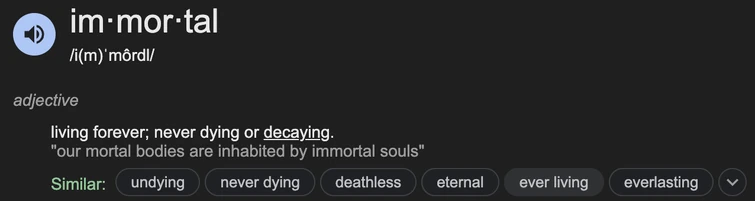 what is immortality | Fandom